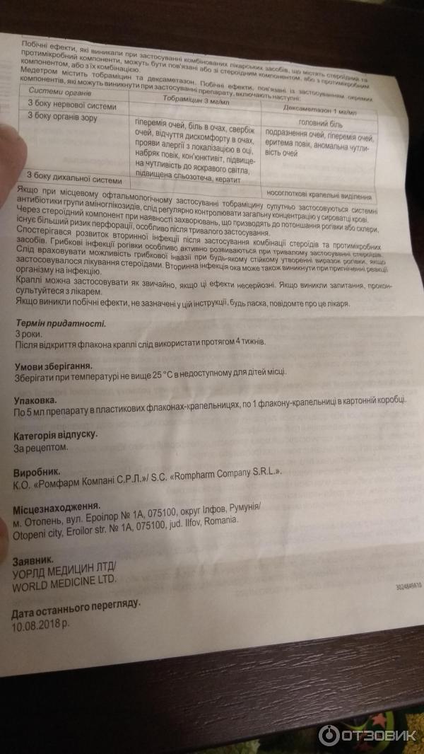 Отзыв о Капли глазные Медетром Ещё один способ использования глазных