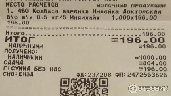 Отзыв о Колбаса вареная Индилайт "Индейка Докторская" | Каждый делает ...