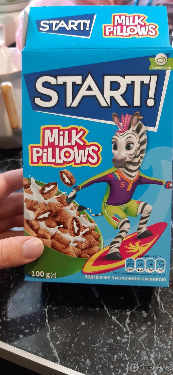 Отзыв о Подушечки с молочной начинкой Start Pillows | Неплохой вариант для завтрака